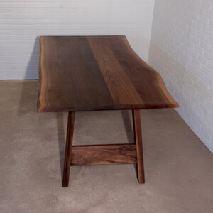 Breakfast Table, Live Edge Walnut Dining Table on Walnut H Legs, Wood ...