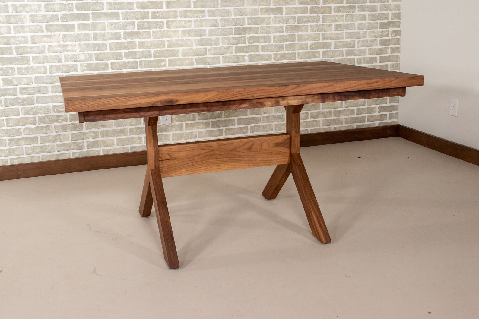 Walnut Extendable Dining Table, Expandable Dining Room Table, Small ...