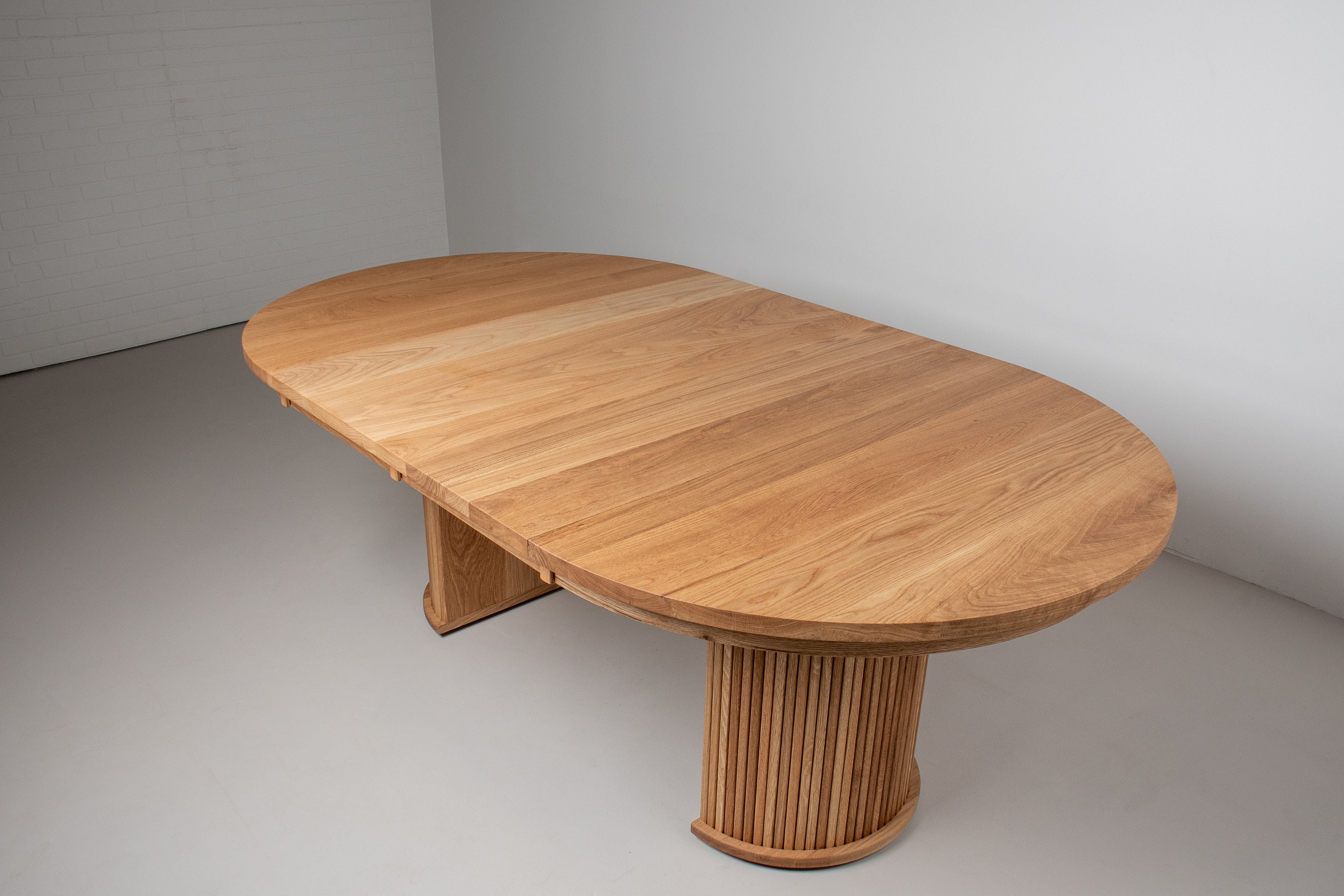 Custom Oak Dining Table with Wood Pedestal Base Round Extending Table on Fluted Pedestal Base Round Extension Table on Split Pedestal Base Etsy