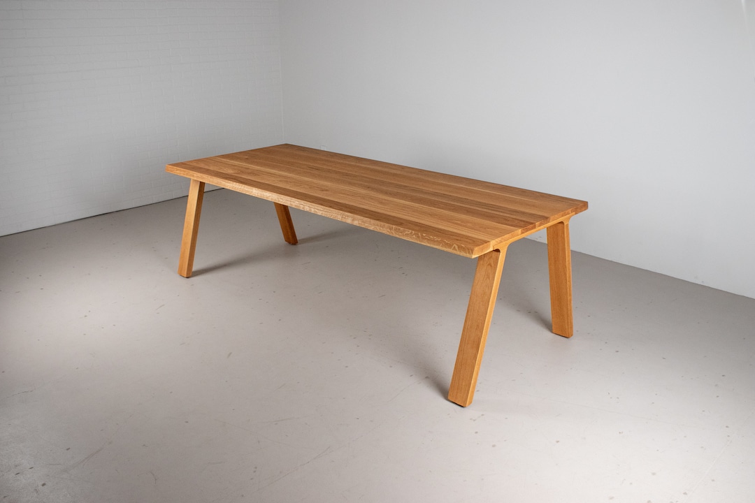 Midcentury Modern Oak Table, Custom Oak Dining Table, Wood Minimalist ...