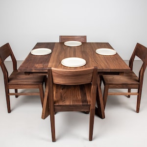 Walnut Table With Extensions, Square Extendable Walnut Dining Table and ...