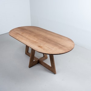 Oval Maple Dining Table, Racetrack Oval Dining Table on Single Cross ...