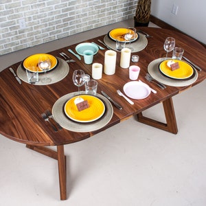Oval Extendable Dining Table, Walnut Oval Dining Table Extendable, Wood ...