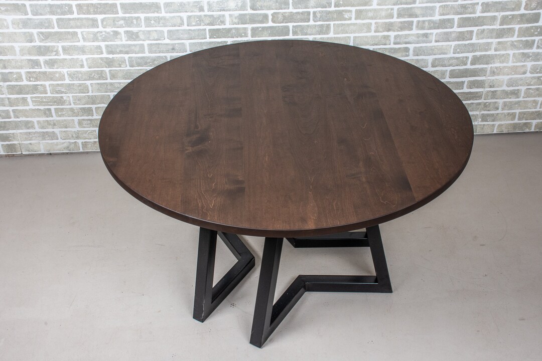 Round Wood Table, Round Dining Table for Kitchen or Dining Room, 54 ...