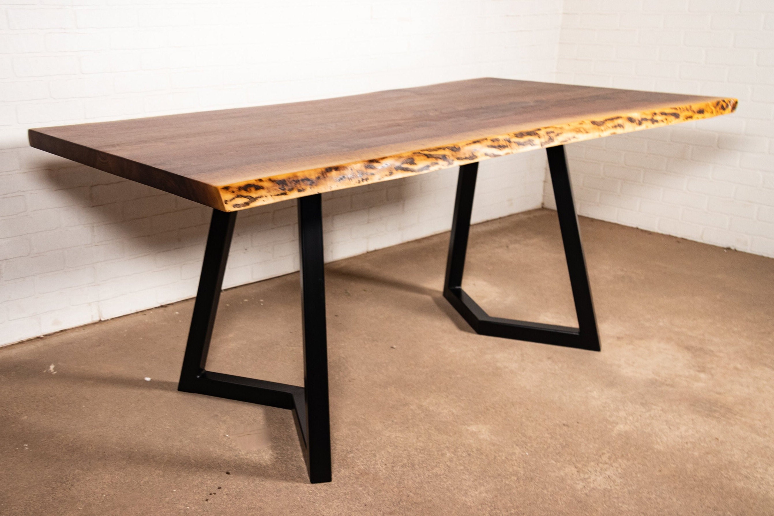 Live Edge Table Live Edge Dining Table on Steel Chandler - Etsy Canada