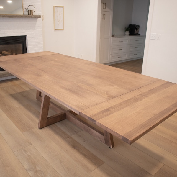 Solid Wood Extendable Table - Etsy