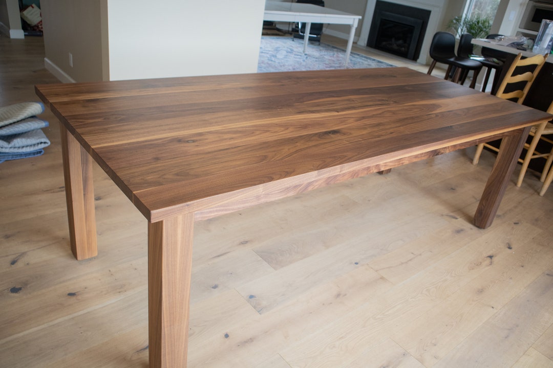 Wood Parsons Table, Walnut Dining Table, Classic Wood Table, Sturdy ...