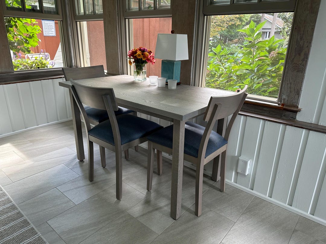 Grey Dining Table, Small Oak Dining Table, Oak Kitchen Parsons Table ...