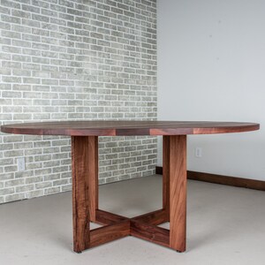 Solid Wood Dining Table Round, Round Dining Table in Spiced Walnut ...