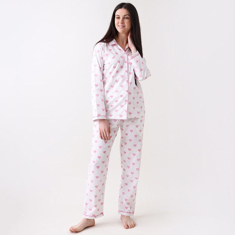 Women Pajama Set | Hearts Love Luxury Nightwear Pjs Clothing ...
