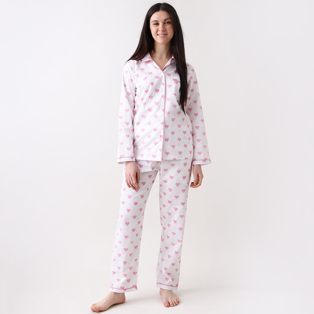 Women Pajama Set | Hearts Love Luxury Nightwear Pjs Clothing ...