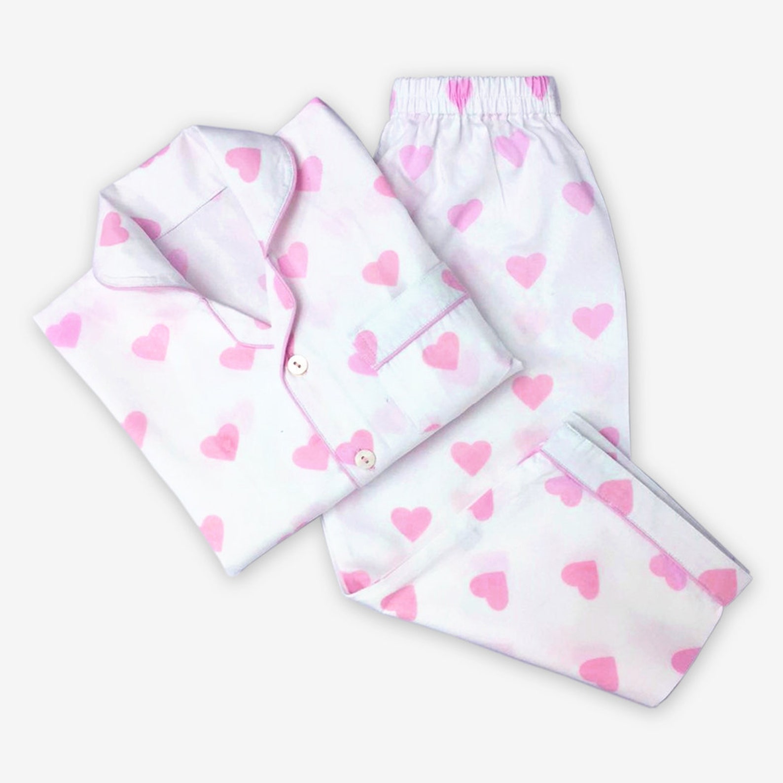 Women Pajama Set Hearts Love Luxury Nightwear Pjs Clothing Personalized ...