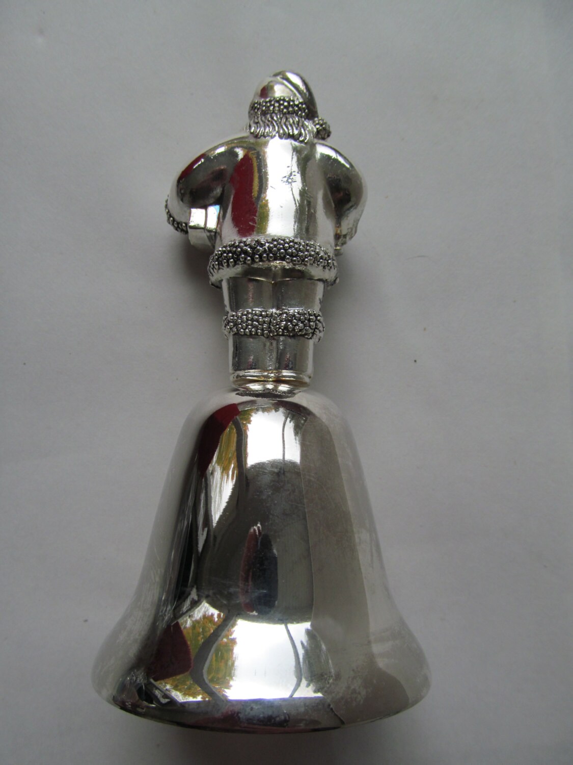 Vintage Silver Santa Claus With Gifts Christmas Bell Making Spirits ...