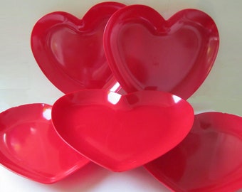 Red Heart Plates - Etsy