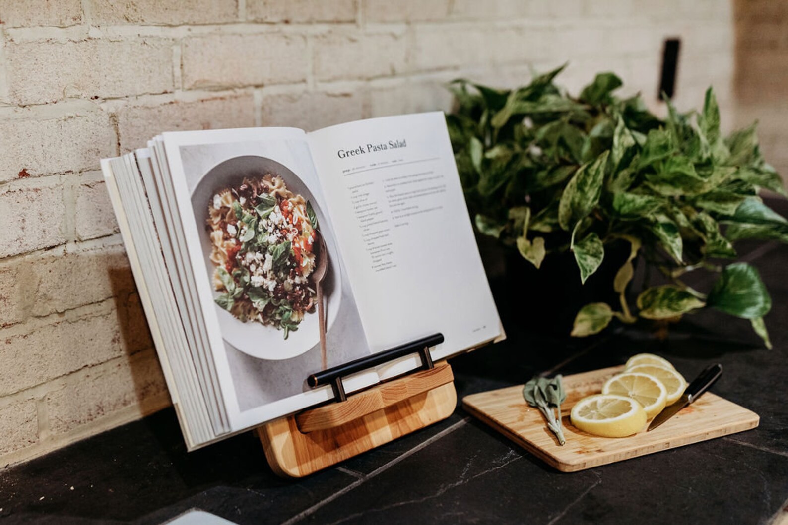 Handcrafted Wood Cookbook Holder Hickory/ Adjustable - Etsy