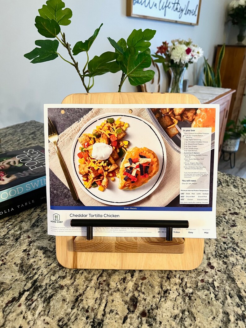 Handcrafted Wood Cookbook Holder Hickory/ Adjustable - Etsy