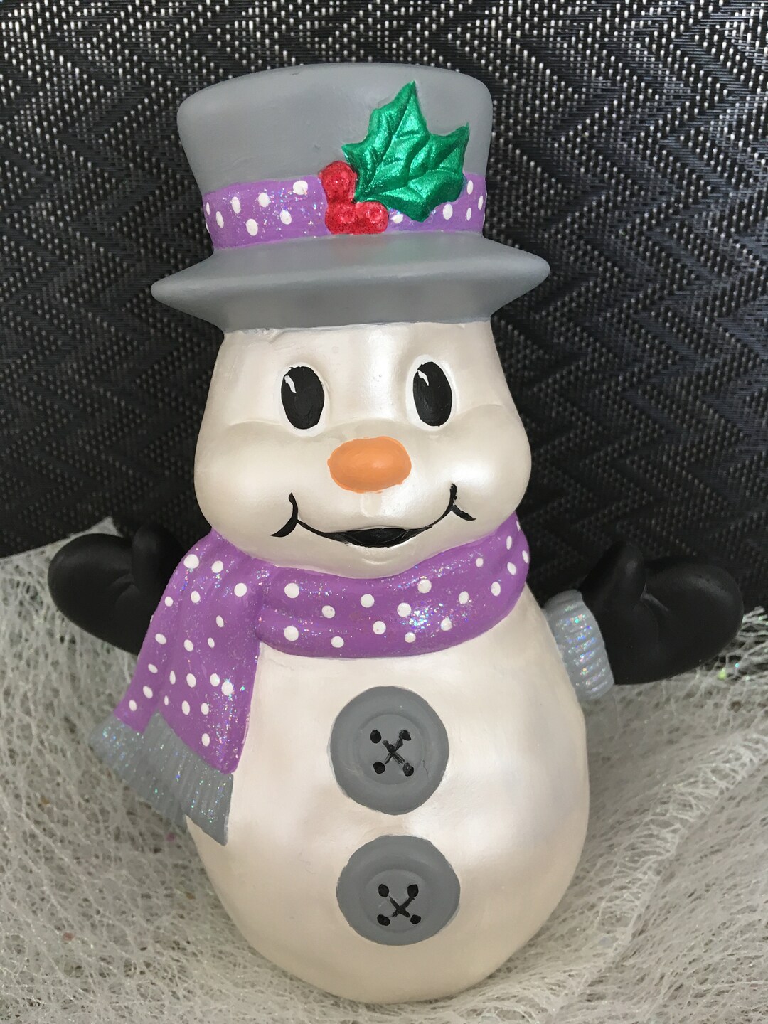 Ceramic Snowman Figurine - Etsy