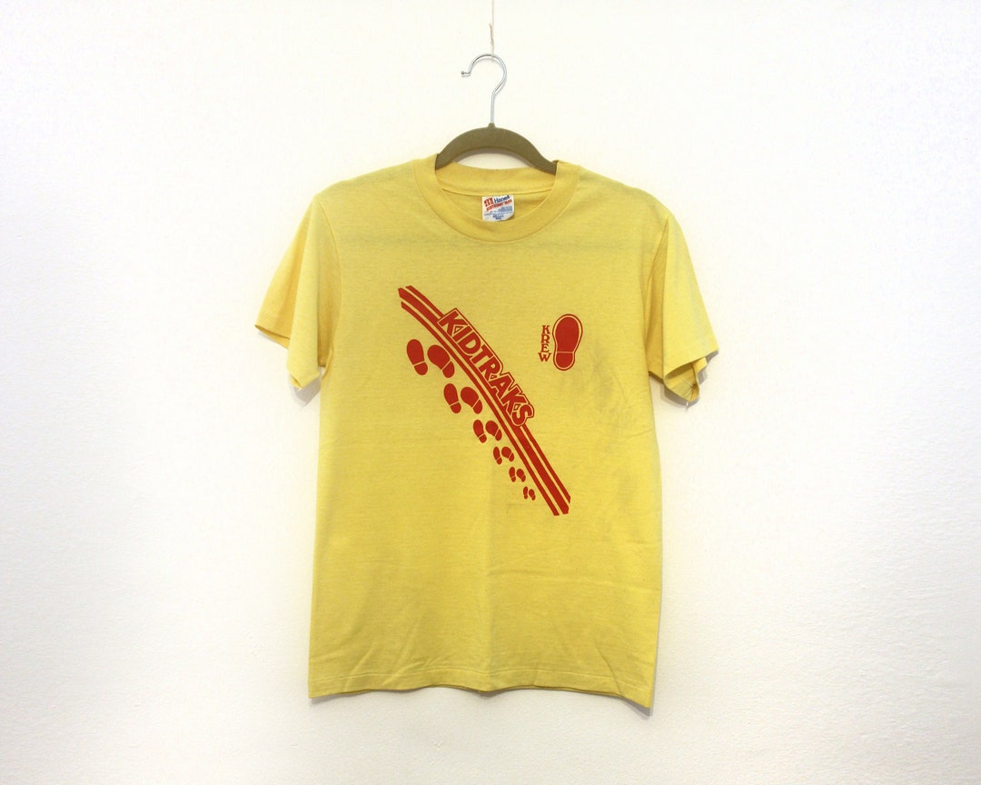 Vintage Short Sleeve Soft Yellow Kidtraks Krew Mt. Laurel Poconos Hanes ...