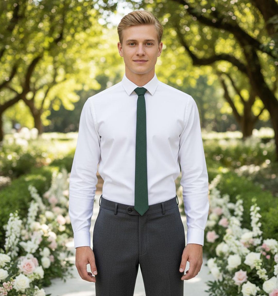 Green Linen Necktie or Bow Tie - Pick Your Item: Tie, Pocket Square ...