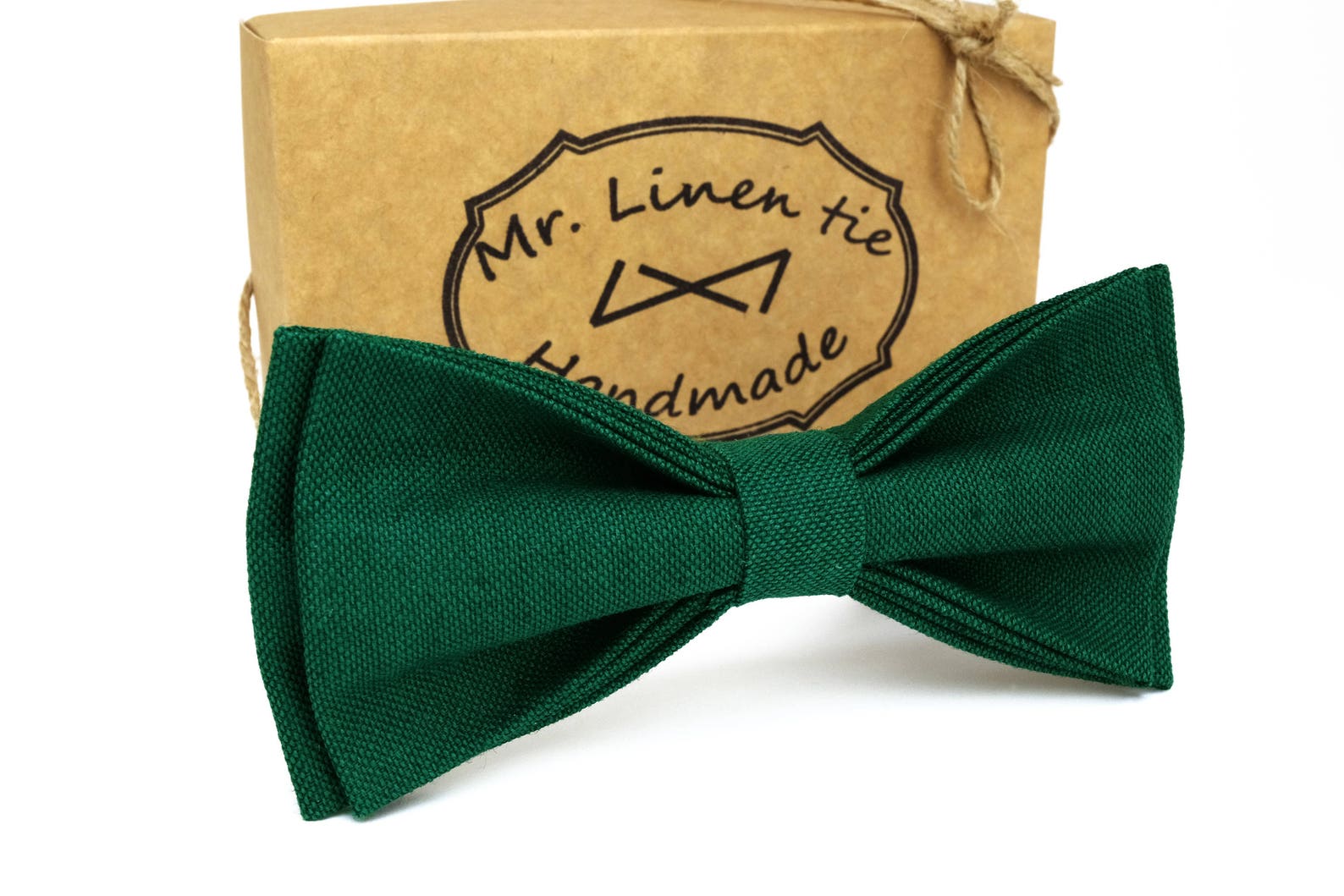 Emerald Color Green Color Linen Bow Tie Wedding Necktie | Etsy