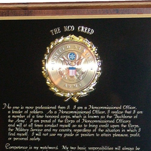 Custom United States Army NCO Creed Plaque Non Commissioned - Etsy