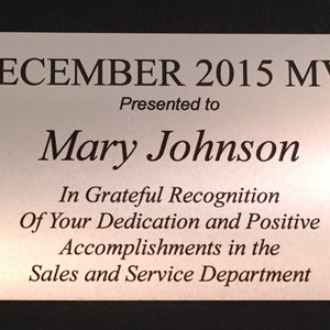 4x6" Custom Personalized Gold or Silver Aluminum Sublimated Name Plate ...