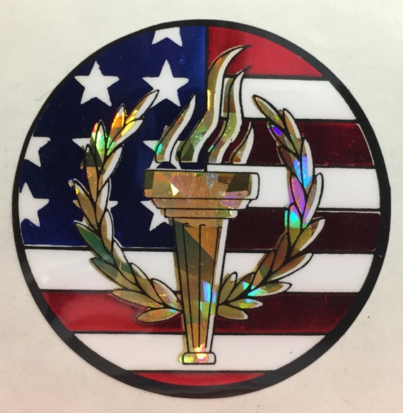 Lot of Two 2 2 Inch Victory Torch US Flag Hologram Mylar | Etsy