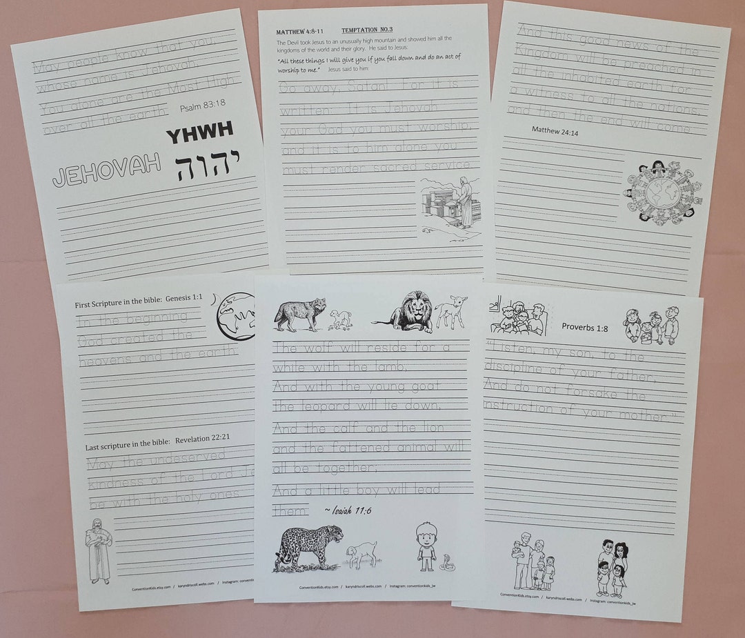 Ahandwriting Scriptures From New World Translation for JW Children - Etsy