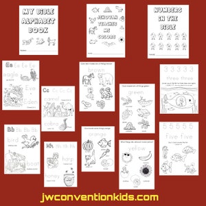 JW Kids Bible ABC 123 & COLORS Worksheets/book for Children Ages 2-6 - Etsy