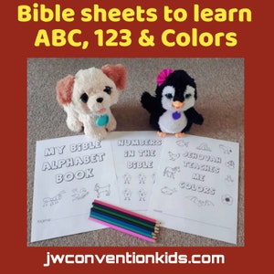 JW Kids Bible ABC 123 & COLORS Worksheets/book for Children Ages 2-6 - Etsy