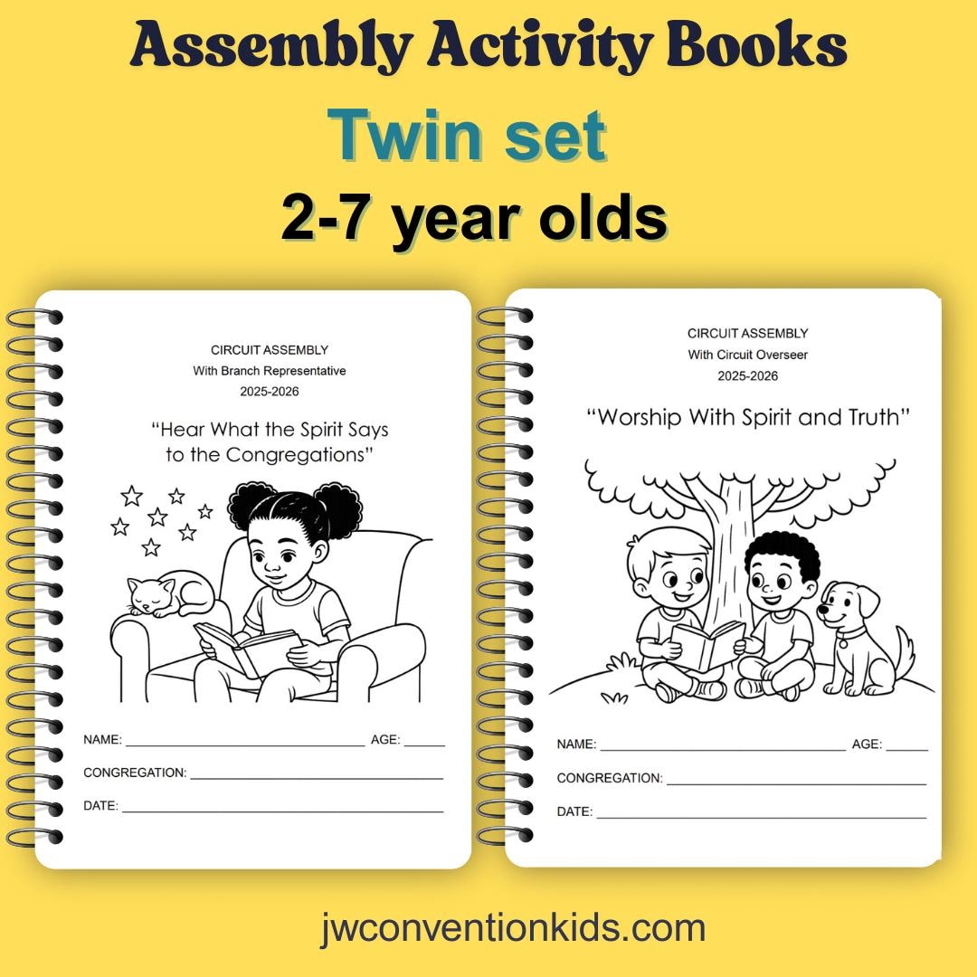 JW Assembly Activity Books 2025-2026 Twin Set: Printable PDF for Kids ...