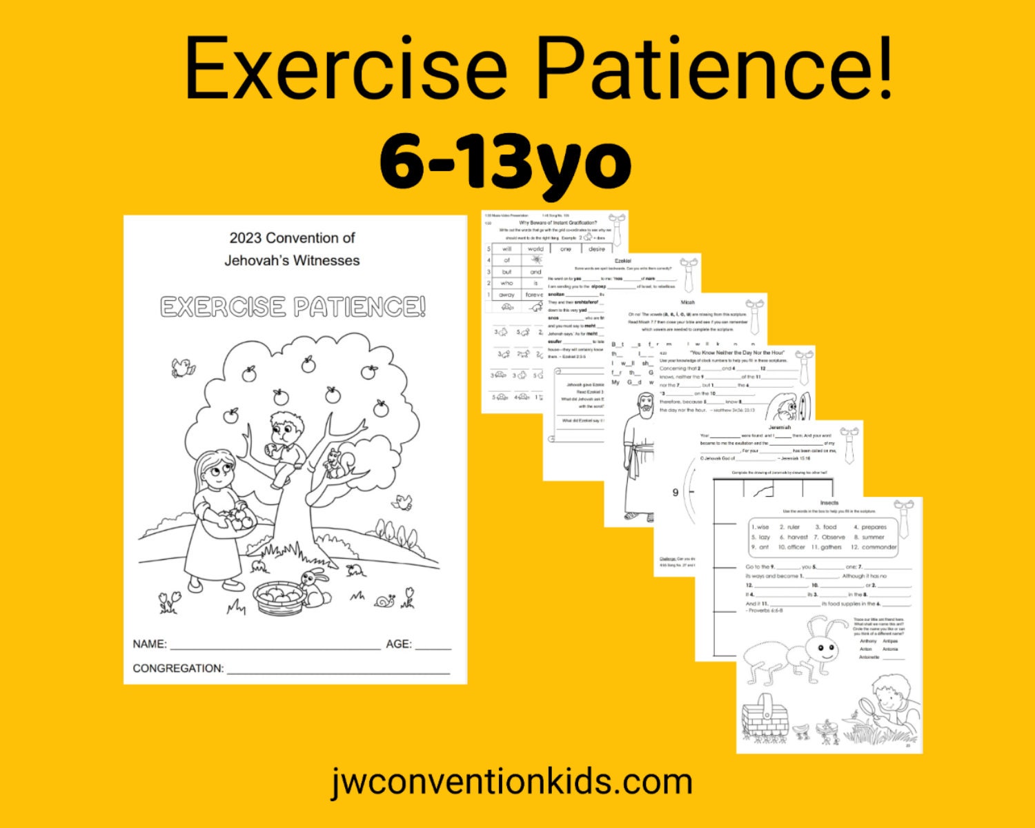 6-13yo Exercise Patience 2023 Convention Book for JW Children - Etsy UK