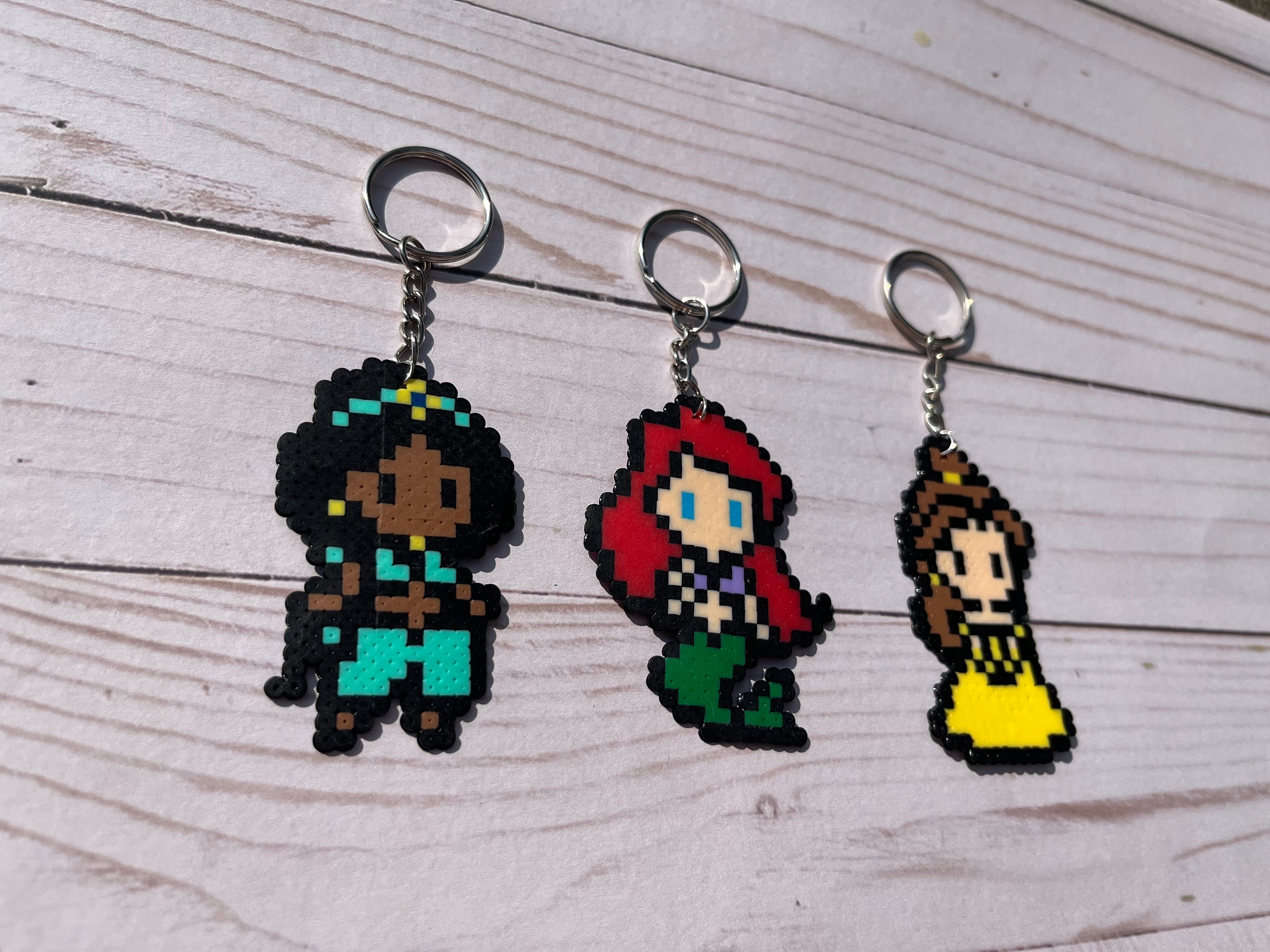 Disney Princess Perler Bead Keychain - Etsy