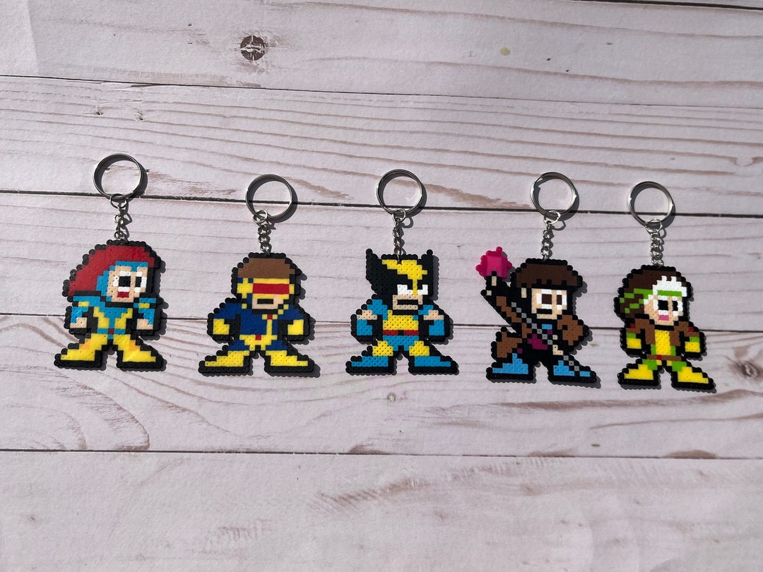 X-men Character Perler Bead Keychain - Etsy
