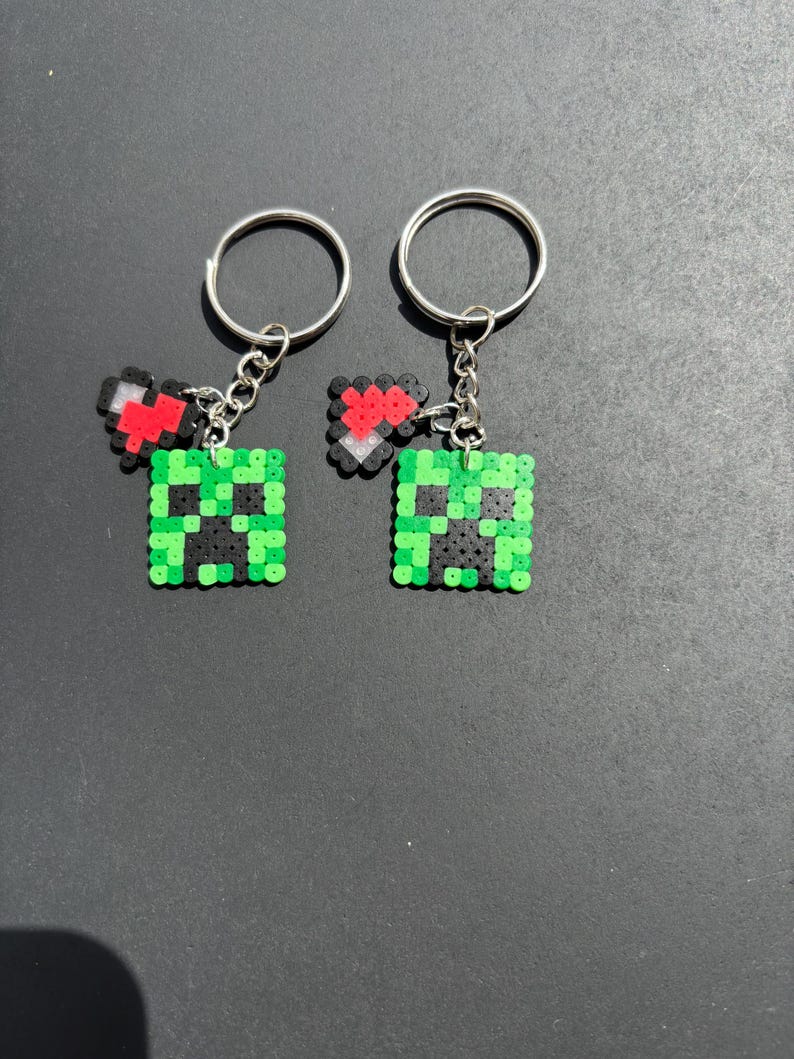Minecraft Perler Bead Keychain - Etsy