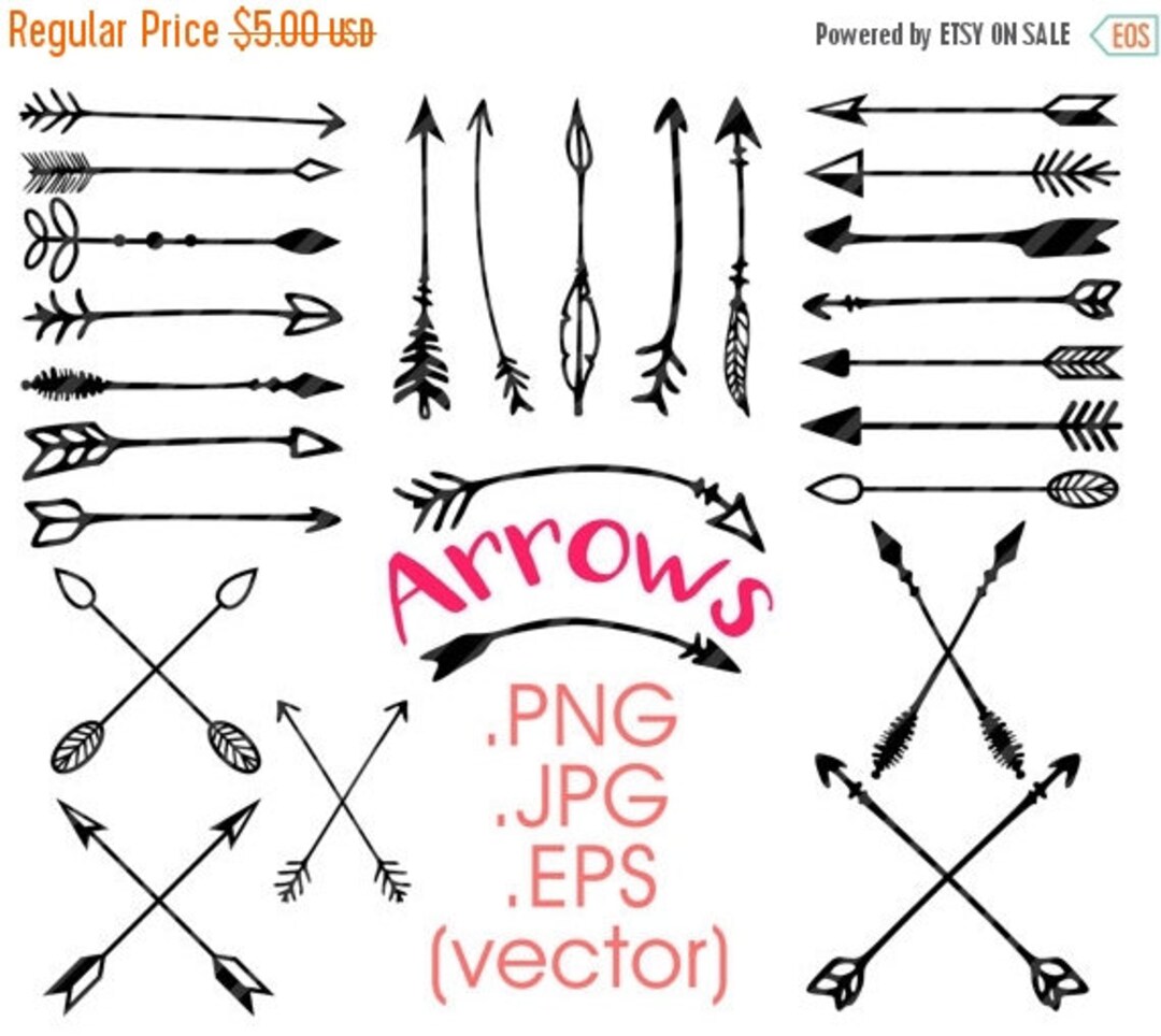 80% Until New Year - Arrows Clipart: Hand Drawn Arrows Tribal Vector ...