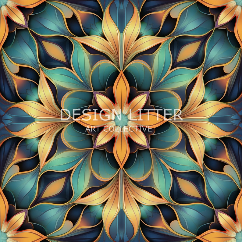Elegant Geometric Wallpaper Colorful Symmetry Pattern, Timeless Dreamy ...