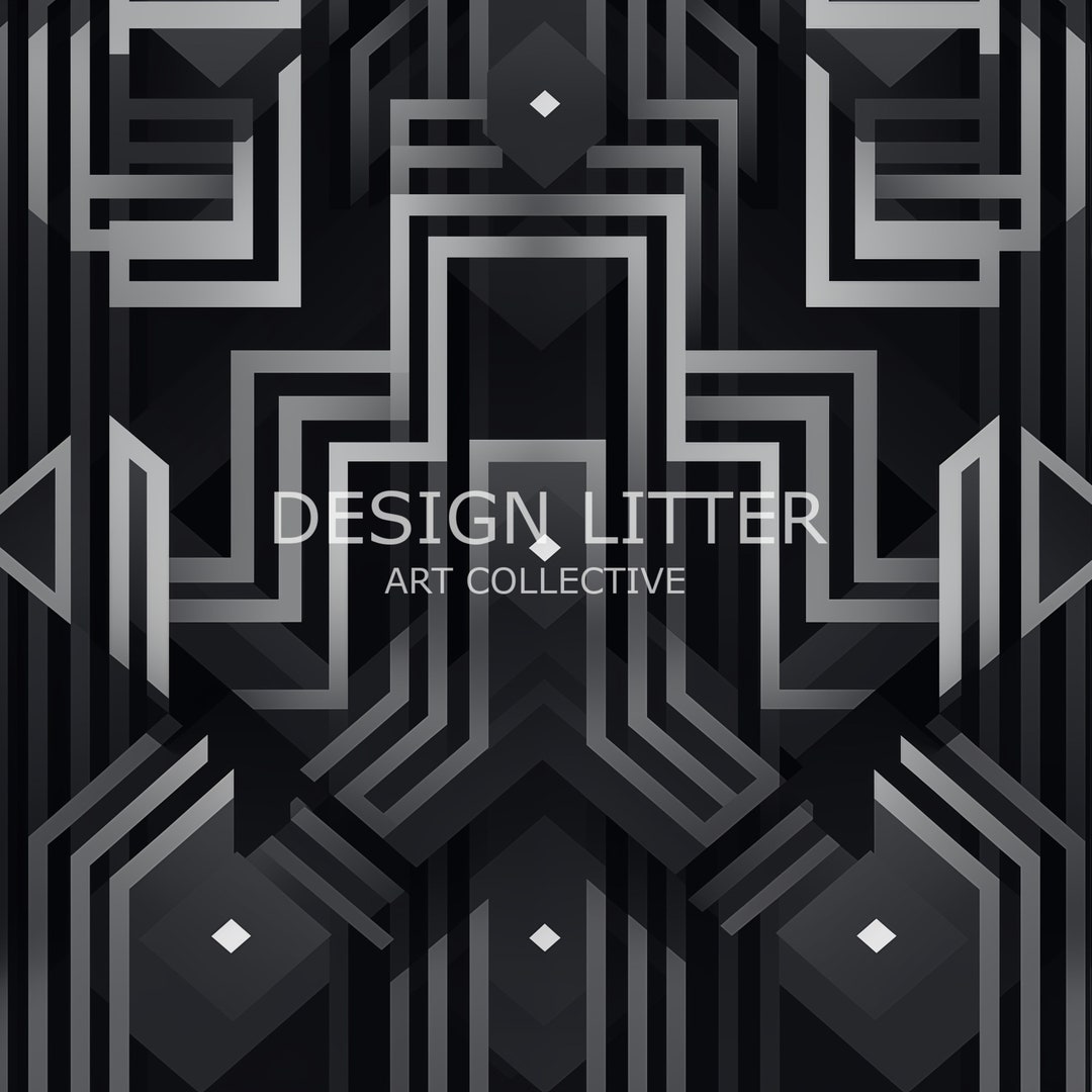 Retro Geometric Wallpaper Black & White Ascending Signs, Edgeshot ...