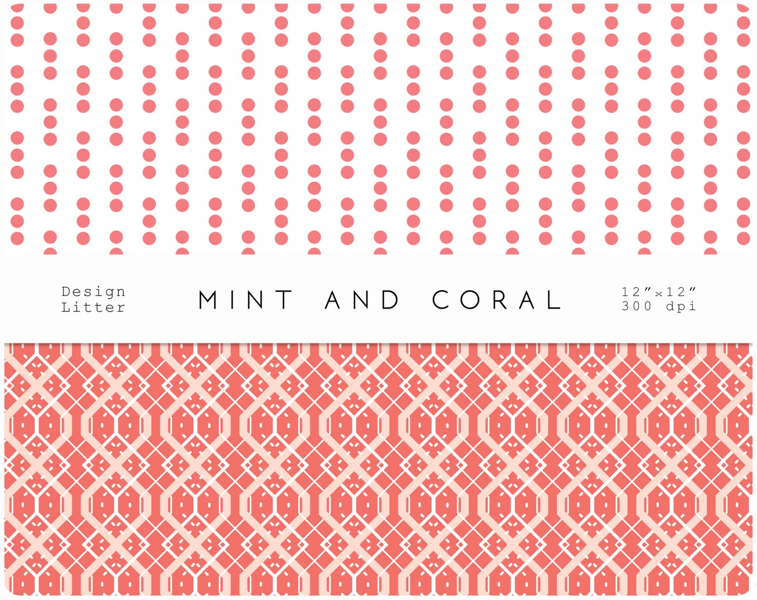 80% Until New Year Mint and Coral Digital Paper Mint Teal - Etsy