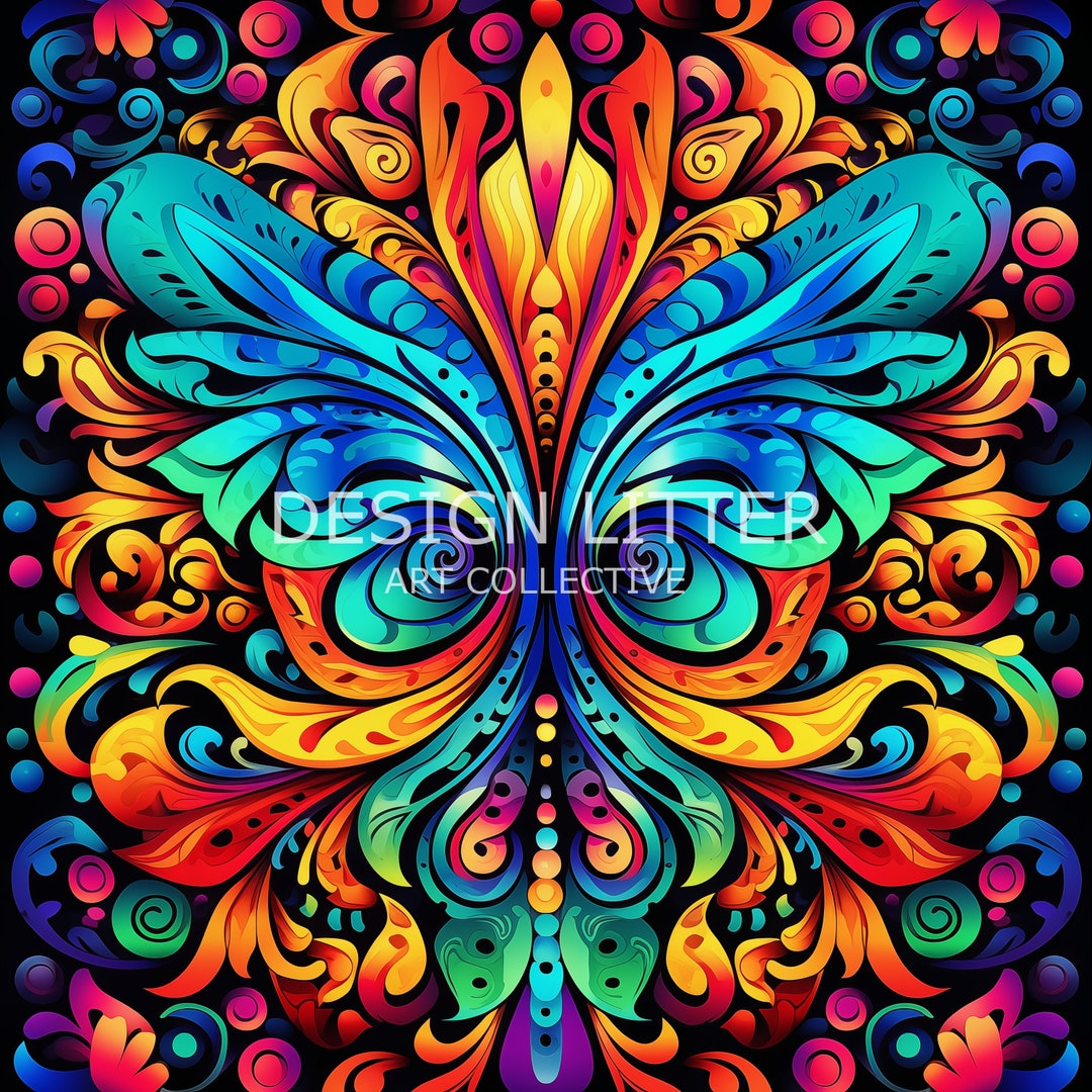 Elegant Vibrant Spiritism Wallpaper Timeless Dreamy Pattern Symmetrical ...