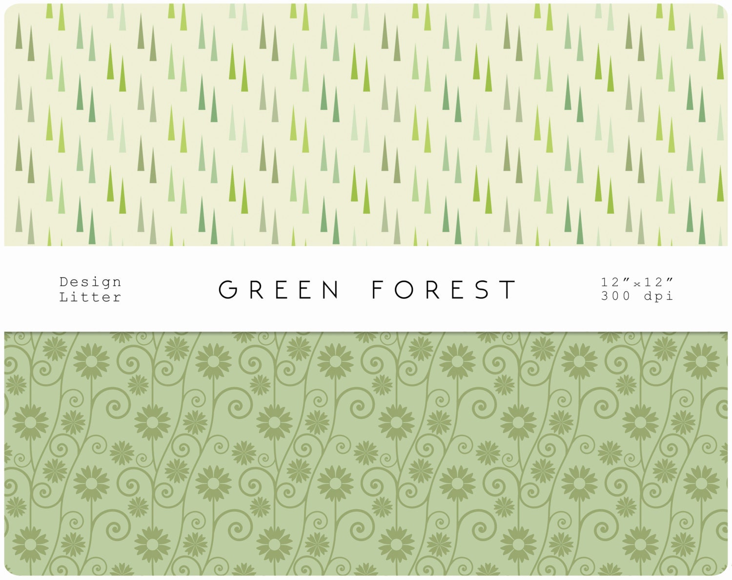 80% Until New Year - Green Digital Papers · Green and Lime Colors ...