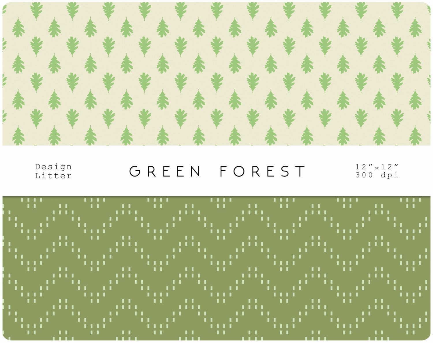 80% Until New Year Green Digital Papers Green and Lime Colors ...
