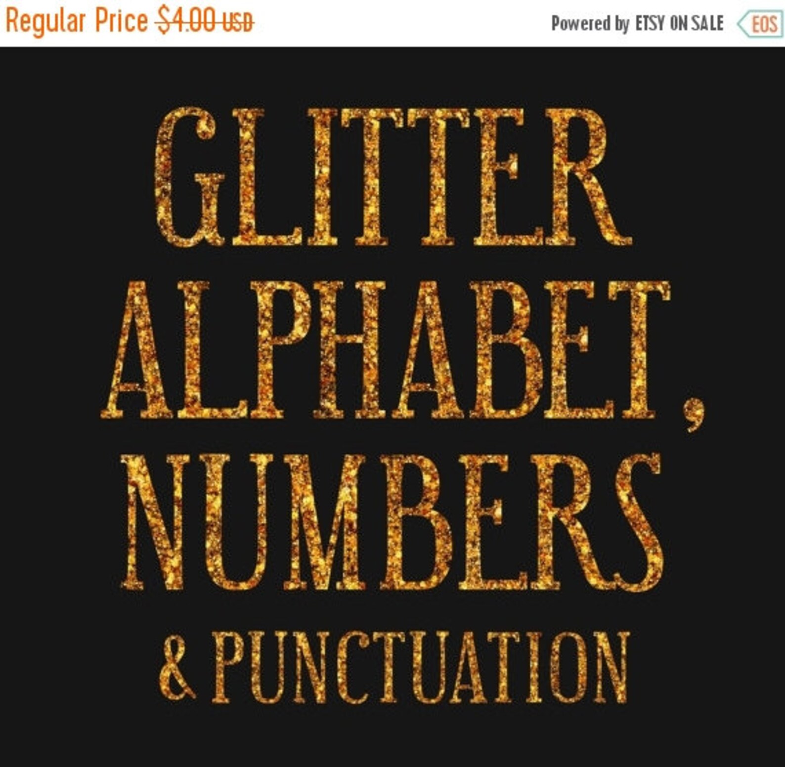 80% Until New Year Gold Glitter Alphabet Clipart Gold Glitter Fonts ...