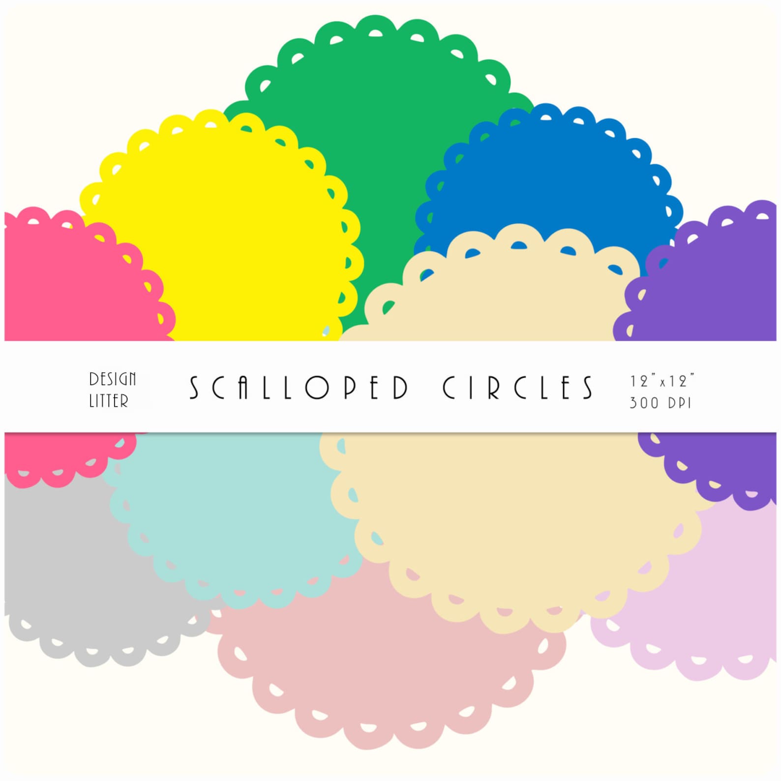 80% Until New Year Scalloped Circles Clip Art Basic - Etsy