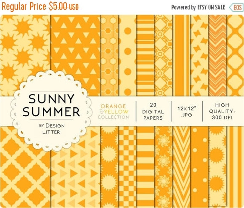 80% Until New Year - Yellow and Orange Digital Paper · Yellow Papers ...