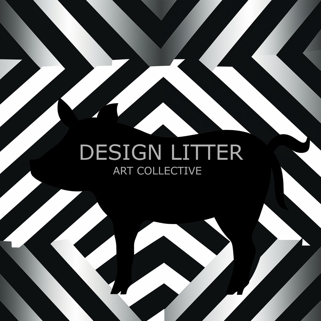 Retro Geometric Wallpaper Black & White Pig-deer Pattern Dectaflur ...