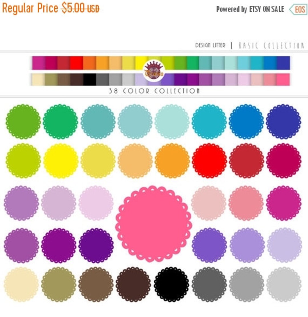 80% Until New Year - Scalloped Circles Clip Art Basic Collection - 38 ...