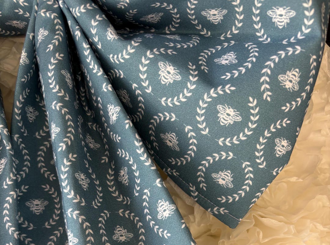Large Blue Bee Fabric Bow - Etsy