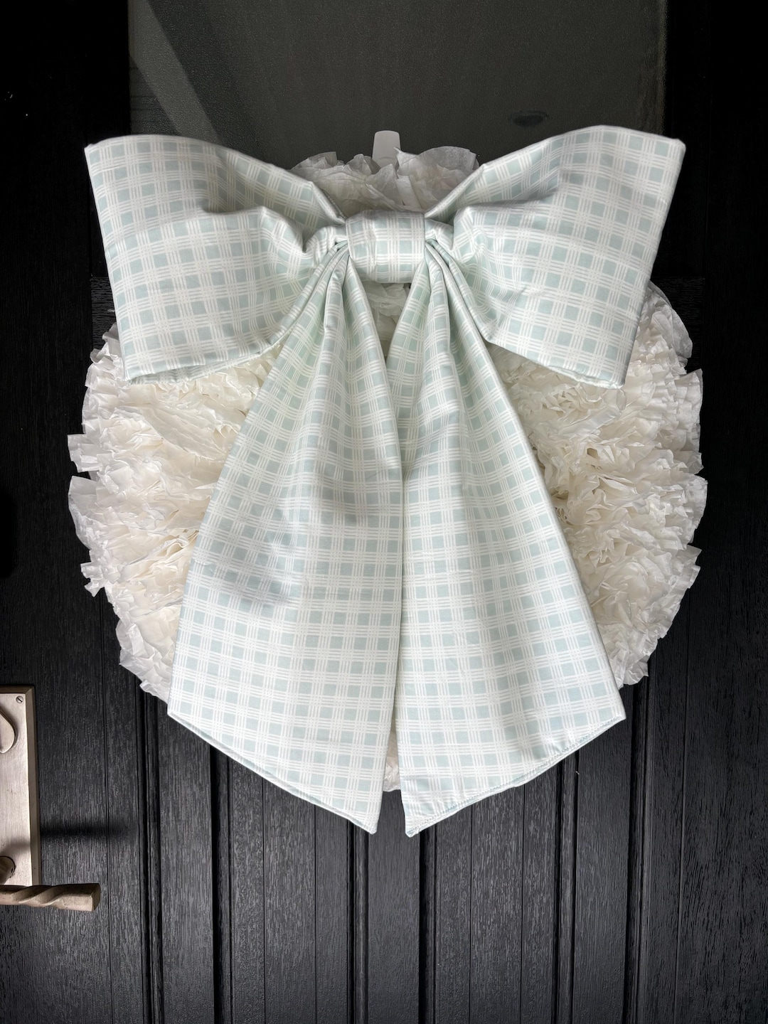 Large Light Blue Plaid Fabric Bow - Etsy