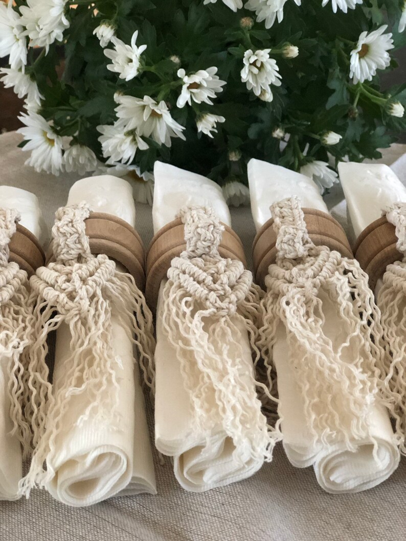 Macrame Unique Napkin Rings Set of 8 - Etsy